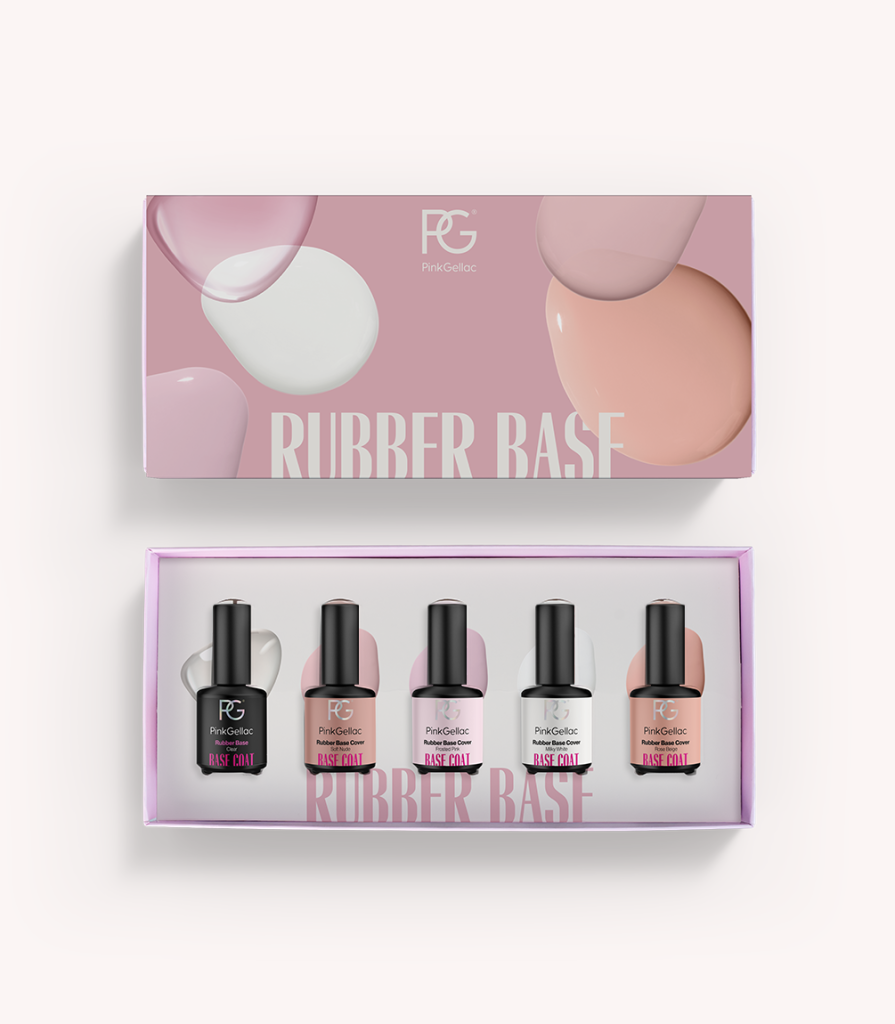 Rubber Base Set - Gel Polish Base Coat Collection - Pink Gellac