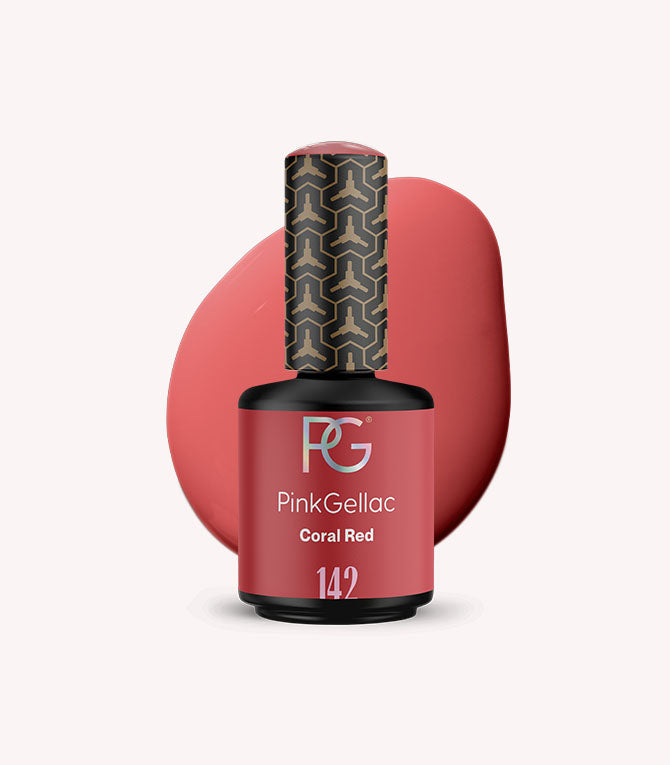 142 Coral Red - Red Gel Polish - Pink Gellac